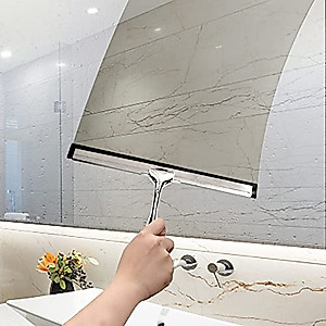 DEFUTAY Stainless Steel Shower Squeegee for Kitchen,Bathroom,Shower Doors, Windows, Mirror,Car Glass,Windshield,All-Purpose Cleaning Squeegee Tool (Stainless Steel)