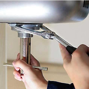 HAUTMEC Long-reach Basket Strainer Wrench, Double Working End Sink Strainer Wrench HT0219-SW