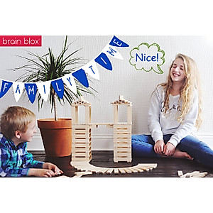 Brain Blox Natural Wooden Blocks for Kids Ages 4-8 - Montessori Blocks for Hands-on Learning - STEM and Architecture for Kids (300 Building Blocks)