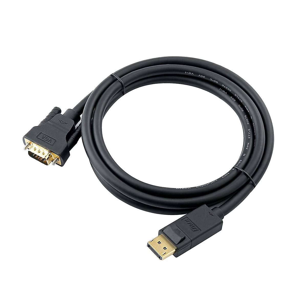 DTech 3ft Displayport to VGA Cable Display Port to VGA Male Video Adapter with Gold Plated Connector Compatible for HP, Lenovo, Dell, ASUS and More (Black, 3 Feet)
