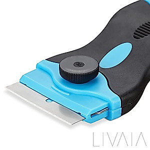 Hob Scraper Tool Set: Glass Stove Cleaner 6 Blades – 3 Stainless Steel Blades, 3 Plastic Blades – Induction Hob Oven Cleaner – LIVAIA Cooktop Cleaner