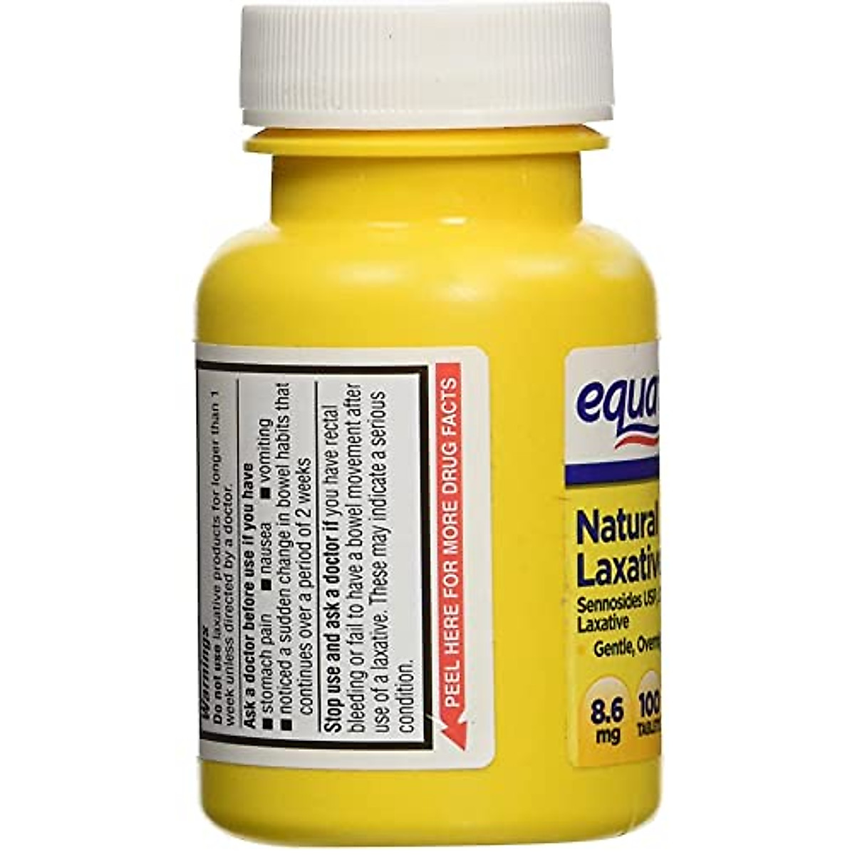 Equate Natural Vegetable Laxative, Sennosides 8.6 mg Tablets, 100-Count Bottle by Equate