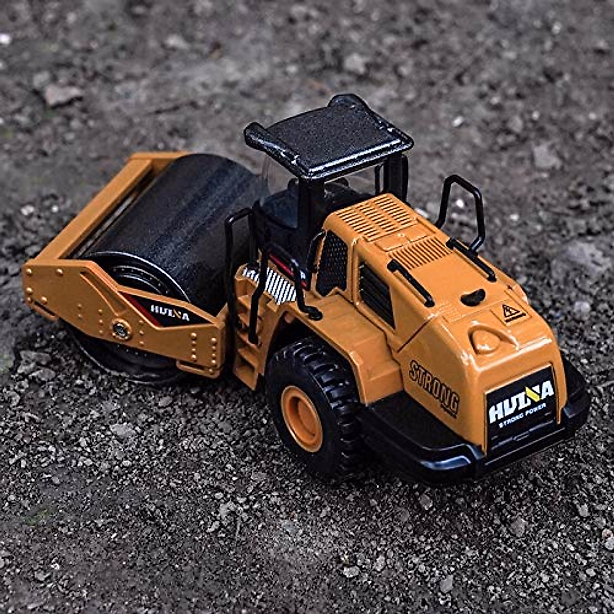 Gemini&Genius Rigid Road Roller Heavy Duty Steamroller Construction Site Vehicle Toys 1:60 Scale Diecast Site Grader Collectible Alloy Model Engineering Toys for Kids and Decoration for House