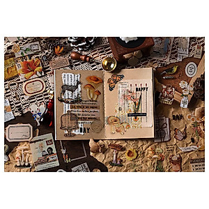 Cute Handbook Journaling Stickers - 20 Sheets PET Scrapbooking Stickers Waterproof Letter Stickers Stationary Stickers Junk Journal Supplies Clearance for Art Journaling Collage Craft Notebooks Album Crafter Gifts (Mountain Breeze)