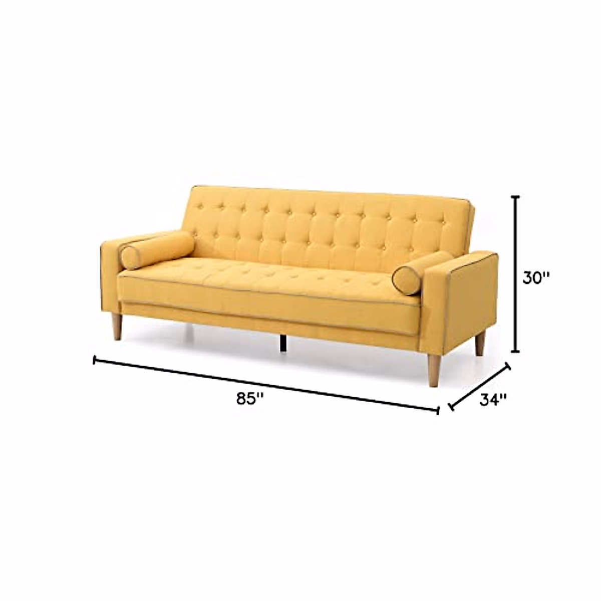 Glory Furniture Futon Sofa Bed, Yellow