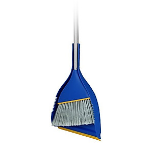 Superio Clip-On Dustpan - Heavy Duty Blue Plastic, Easy Grip Clip On Dust Pan with Rubber Edge, Detailed Sweeping Debris, Fits Standard Brooms Home & Commercial Dusting & Cleaning Tool (1)