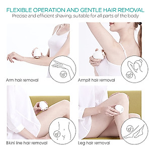 VOGOE Electric Shaver for Women 3D Floating Blade Rotary Razor Hair Remover for Arms, Legs and Underarms Rechargeable Portable and Safe Wet and Dry Use ES300