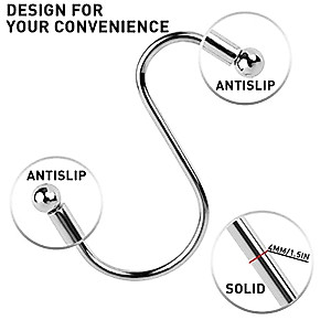 Sefuez 20 Pack S Shaped Hooks Stainless Steel Metal Hangers Hanging Hooks for Clothes,Plants,Kitchen,Workshop, Silver