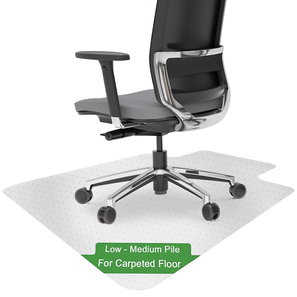 Chair Mat for Carpet- Low Pile (1/4" Thick) Carpet Protector for Office Gaming Desk Chair. Heavy Duty Desk Chair Mat for Carpeted Floors (for Carpet Floor, with Lip-47.5" x 35.5")