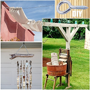 Shells 50PCS 6# Silver Color Zinc Plated Metal Cup Hooks Eye Shape Screw Hooks Self-tapping Screws Hooks Ring 1.18 Inches