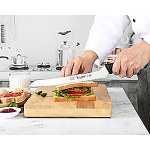 Humbee Cusine Pro, 10 inch Offset Bread Knife Serrated Knife Wave Razor-Sharp Blade Comfortable Grip Dishwasher Safe, NSF Certified