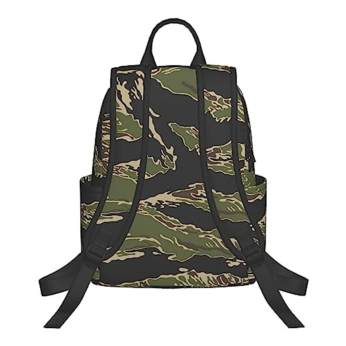 Lightweight Compatible with Army Military Camouflage Vietnam Tiger Stripe Camo Backpack College Travel Daypack for Men Women, Anti Theft Middle Backpack Large Capacity for Picnic Hiking
