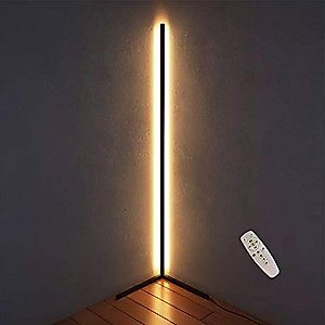 Ylight LED Floor Lamp Modern Dimmer Warm White Light Remote Control Standing Reading Lamp for Office Study Bedroom New Dropship,Black