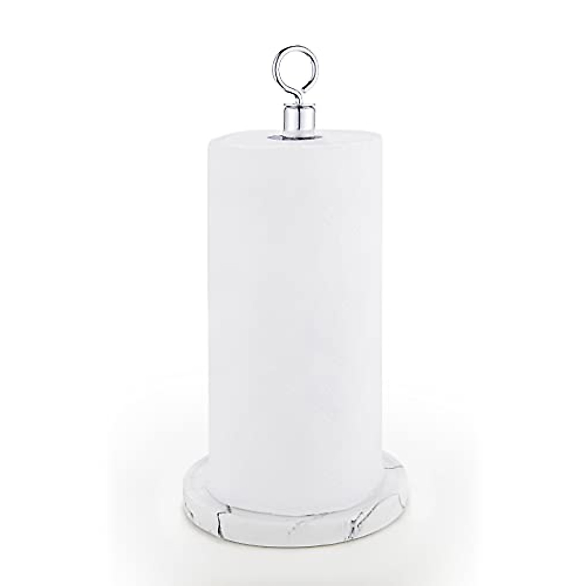 SunnyPoint Heavy Weighted Sturdy Paper Towel Holder Stand Dispenser with Faux Marble Base Fits Standard and Jumbo Sized Paper Towel