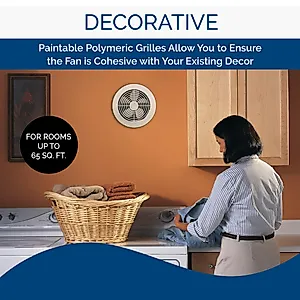 Broan-NuTone 512M Through-the-Wall Ventilation Fan White Cover, 6-Inch 70 CFM 6.0 Sones