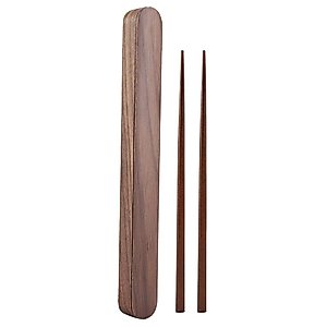 Chopsticks Storage Case, Portable Eco friendly Wooden Reusable Travel Case Flatware Storage Box for Stationery Chopsticks Toothbrush Straws