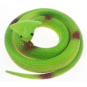 ILOKEY Adult prank snake toy Snake Soft rubber snake (green)
