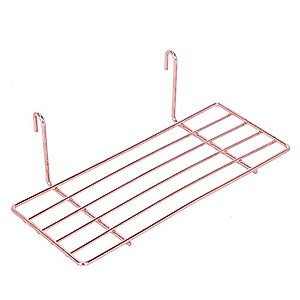 GRIDYMEN Straight Shelf for Wire Wall Grid Panel,, Wire Wall Organizer and Display Shelf, Small Wall Shelf Rack for Succulent, Flower Pot and Wall Decor, Size 9.8" x 4.9" x 2.9", Rose Gold