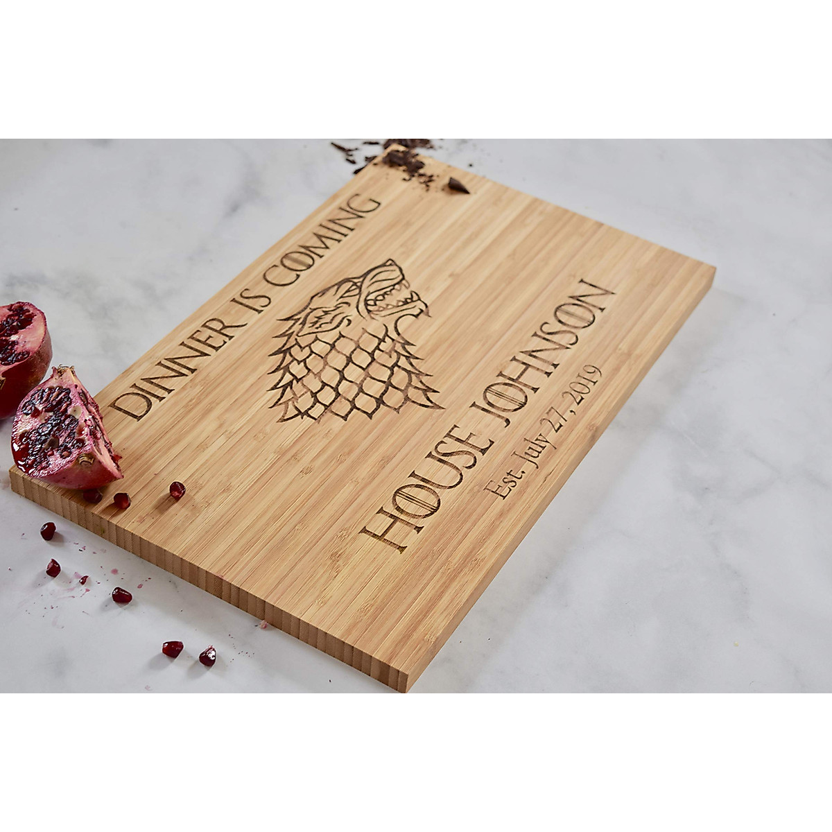 Dinner Is Coming - GOT - Custom Engraved Cutting Board - Personalized - Wedding - Engagement - Gift - Anniversary