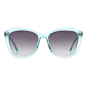 Fossil Women's Female Sunglass Style FOS 3116/S Rectangular, Crystal Teal/Gray Shaded, 54mm, 17mm