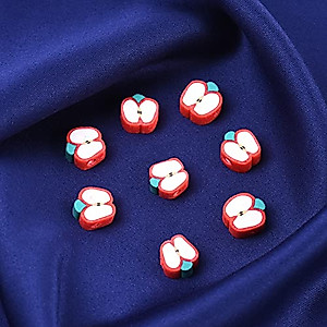 Airssory 1000Pcs Handmade Polymer Clay Beads Apple Slice for Bracelets Necklace Earring Handmade Loose Spacer DIY Craft Findings - 11x10mm