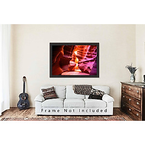 Antelope Canyon Photography Print (Not Framed) Picture of Slot Canyon Walls Shaped as Hourglass Leading to Sunlight Desert Wall Art Southwestern Decor (5" x 7")