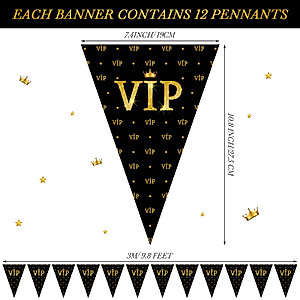 Faccito 5 Pieces 49 ft VIP Pennant Banners Movie Night Decorations VIP Party Triangle Banner Flags VIP Party Banners Pennant Bunting for Red Carpet Movie Theme Party 1920s Party Supplies