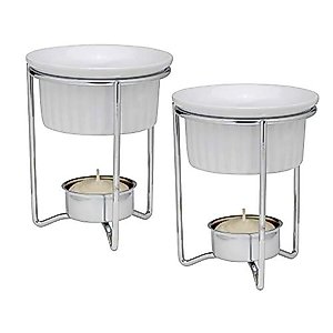 Maine Man Butter Warmer Set, Ceramic Ramekins with Chrome-Plated Steel Wire, Set of 2, 3-Ounce Capacity