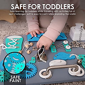 The Baker Shop Sensory Toys for Toddlers, Busy Boards for 1–5 Year Old Girls, and Boys, Preschool Learning Activities, Educational Gifts, Trave (12 x W16 x H2) Inch