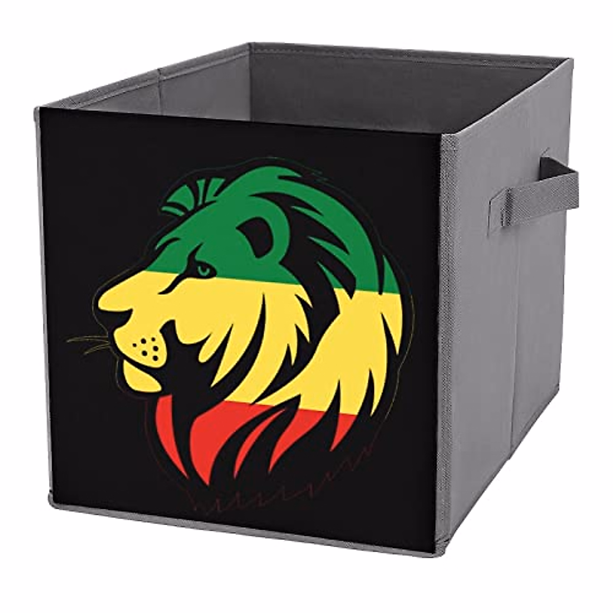 Rasta Lion Collapsible Storage Bins Basics Folding Fabric Storage Cubes Organizer Boxes with Handles
