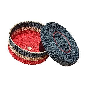 Green Breeze Imports Red White and Blue Handmade Abaca Tortilla Basket