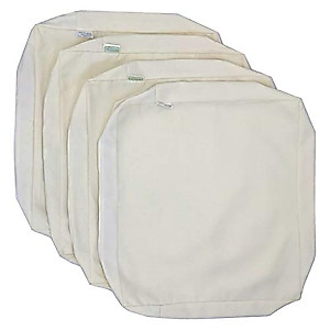 CozyLounge Indoor Outdoor Water Repellent High UV Resistant Patio Chair Cushion Cover (22"x22"x4" (4 Covers), Cream White)