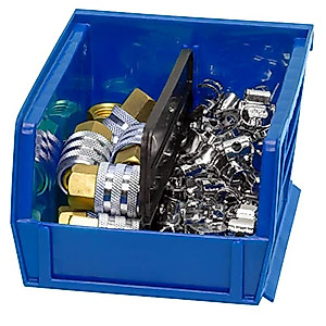 Akro-Mils 08212BLUE 30210 AkroBins Plastic Storage Bin Hanging Stacking Containers, (5-Inch x 4-Inch x 3-Inch), Blue, 6-Pack