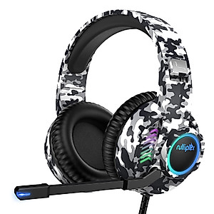 nulliplex Wireless Headphones Bluetooth with Microphone, Over Ear Headsets with Environmental Noise Cancelling Retractable Mic, USB for Office Laptop Computer Smartphone