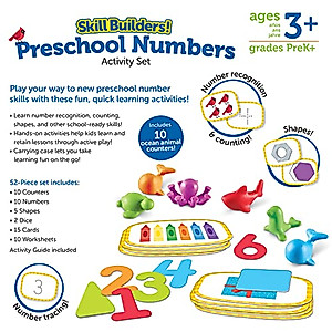 Learning Resources Skill Builders! Preschool Numbers - 52 Pieces, Ages 3+ Toddler Learning Activities, Preschool Learning Materials, Homeschool Preschool Supplies, Number Learning for Preschool