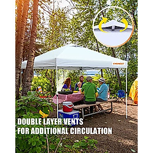 Pop Up Canopy Tent 10’ X 10’, ENGiNDOT Easy Set-Up Outdoor Canopy, Instant Canopy with Sidewall, Water Resistance Camping Canopy for Party/Exhibition/Picnic