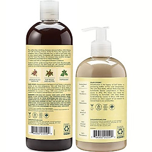 Shea Moisture Shampoo and Conditioner Set, Jamaican Black Castor Oil Strengthen & Restore, 16 Fl Oz Shampoo & 13 Fl Oz Conditioner, Shea Butter, Peppermint & Apple Cider Vinegar, Sulfate Free 