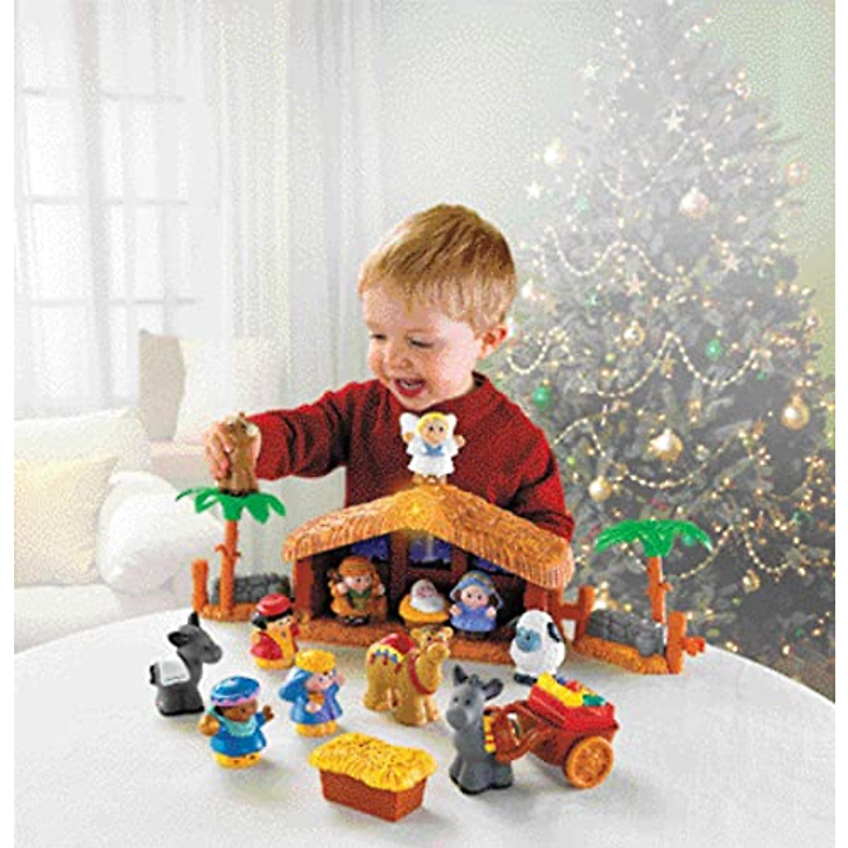 Fisher-Price Little People Deluxe Christmas Story, Nativity Playset with Light, Music and Figures for Toddlers Ages 1 and Up