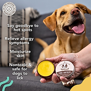 Natural Dog Company Skin Soother, 2 oz. Tin, Allergy and Itch Relief for Dogs, Dog Moisturizer for Dry Skin, Dog Lotion, Ultimate Healing Balm, Dog Rash Cream