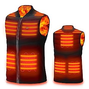 AGGSKAL Heated Vest for Men&Women with Battery Pack,Lightweight Warm Vest USB Rechargeable for Skiing, Hiking, Fishing (Black, 2X-Large)