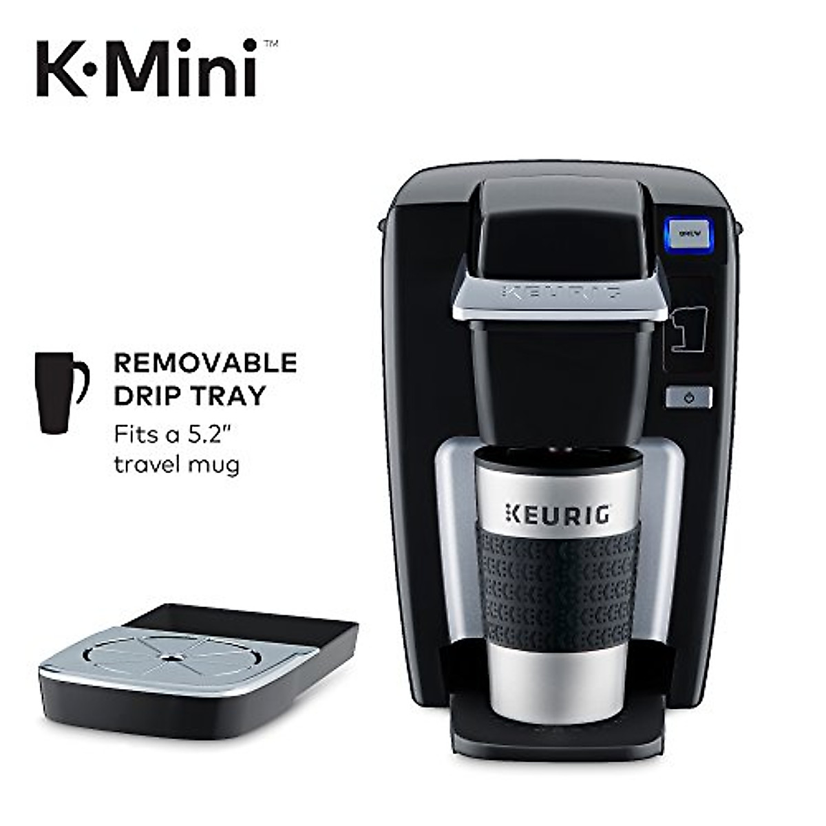 Keurig K15 Coffee Maker, Single Serve K-Cup Pod Coffee Brewer, 6 to 10 Oz. Brew Sizes, Black