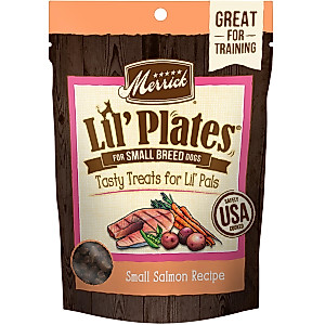Merrick Lil’ Plates Grain Free Small Dog Treats, Natural Training Treats For Small Dogs, Small Salmon Recipe - 5 oz. Pouch
