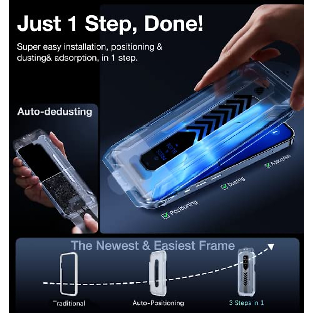 UltraGlass UNBREAK TOP 9H+ Glass for iPhone 13 Pro Max Screen Protector Glass [Military SGS Shatterproof & Longest Durable] Full Screen Protector 13 Pro Max Tempered Glass, Anti-fingerprint, 2 Packs