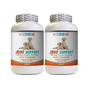MY LUCKY PETS LLC Dog Joint Health Supplements - Joint Health for Dogs - with Turmeric MSM and More - Support Healthy Cartilage - Dog glucosamine Chews - 120 Tablets (2 Bottles)