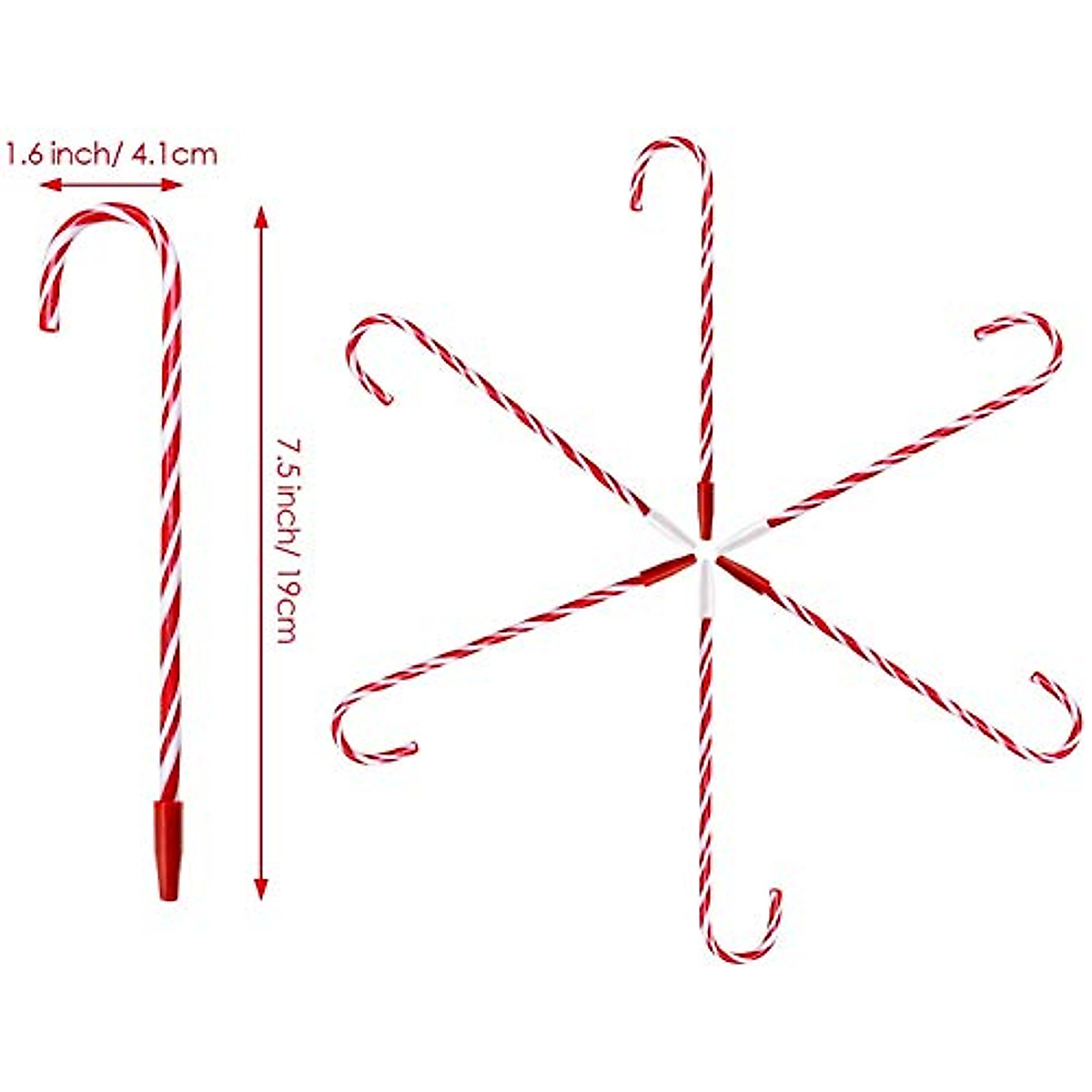 ABOAT 7 Inch Candy Cane Pen Christmas Pens with Black and Blue Ink for Christmas Holiday New Years Home Decor Party Gift (48)