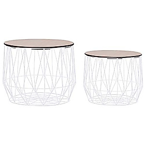 QJBSAVVA Coffee Table 2 pcs White,Center Table Low Table Folding Table Entrance Table Suitable for Meeting Rooms, Reception Rooms, Offices