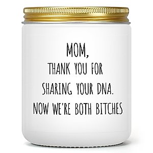 Funny Novelty Mother‘s Day Gift from Daughter Son Cool Gifts for Moms Birthday Lavender Scented Candle Unique Birthday Christmas Thanksgiving Gift for Mom Stepmother Adoptive Mother