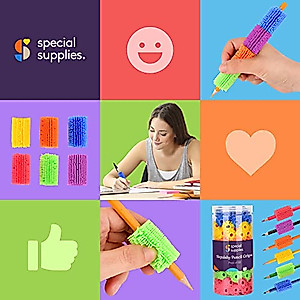 Special Supplies 50 Squishy Pencil Grips for Kids and Adults - Colorful, Cushioned Holders for Handwriting, Drawing, Coloring - Ergonomic Right or Left-Handed Use - Reusable (50)