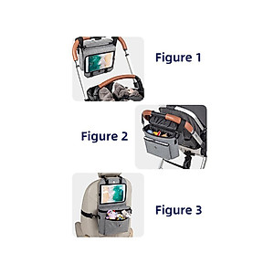 TEKIN Kids Car Seat Organizer with iPad Holder Backseat Car Organizer for long Trips for Kids Stroller Organizer Bag with Tablet Holder, Car Travel Accessories Kids Essentials Organizer Bag -Gray