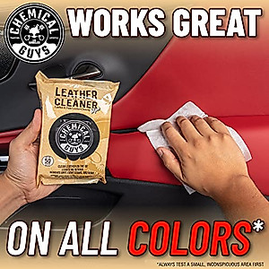 Chemical Guys PMWSPI20850 Leather Cleaner Wipes Mega 50 Pack for Car Interiors, Furniture, Boots, and More, Works on Natural, Synthetic, Pleather, Faux Leather and More, (50 Ct)